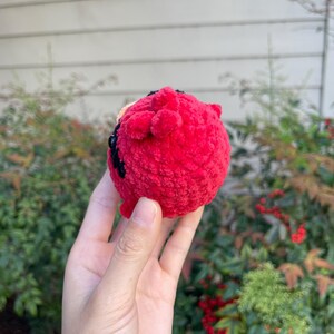 Crochet Cardinal Bird Plushie, Kawaii Cute Chubby Birds, Crochet ...