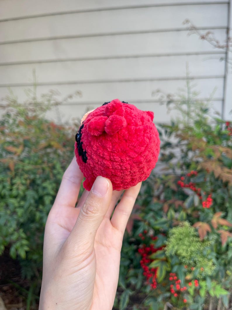 Crochet Cardinal Bird Plushie, Kawaii Cute Chubby Birds, Crochet ...