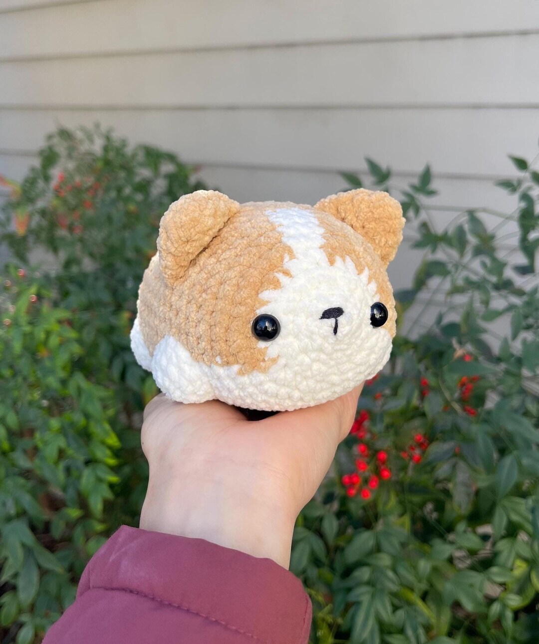 Crochet Corgi Plushie, Corgi Loaf, Cute Puppy Dog Plush, Kawaii ...