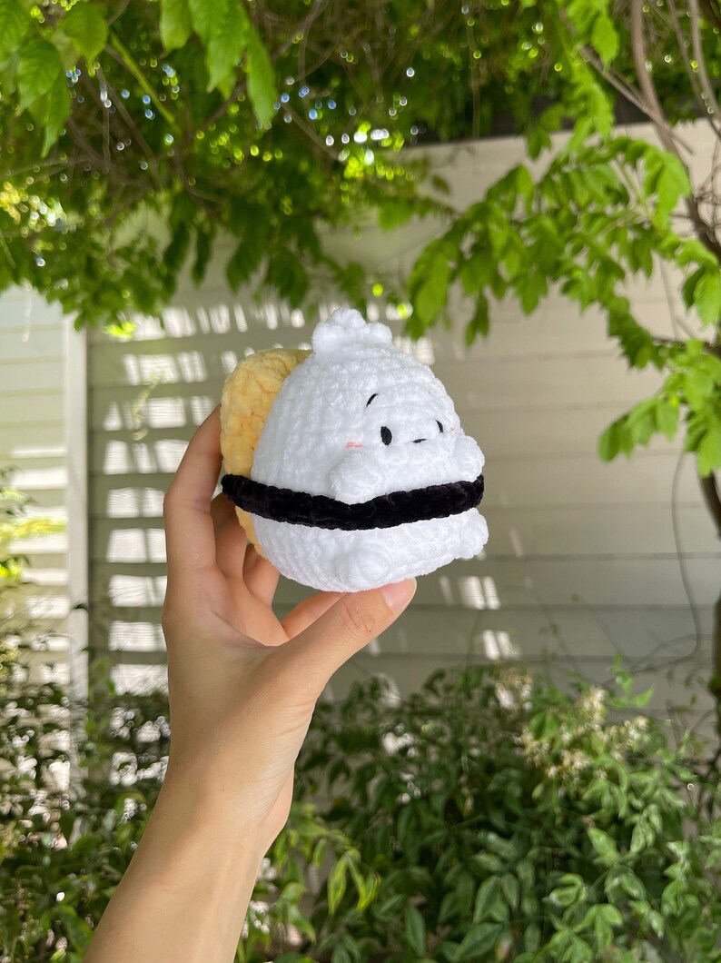 Crochet Sushi Plush, Egg Spam Musubi Plushie, Tamago Nigiri, Amigurumi ...