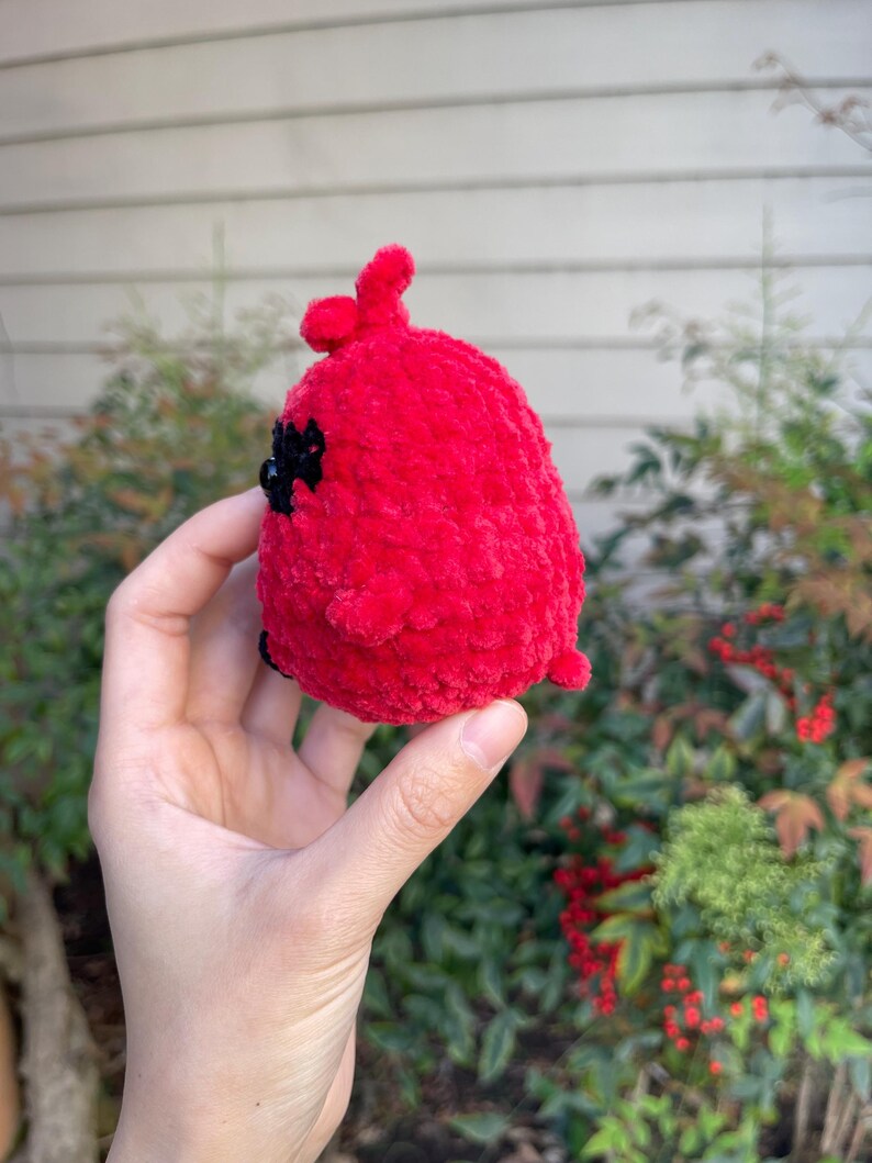 Crochet Cardinal Bird Plushie, Kawaii Cute Chubby Birds, Crochet ...
