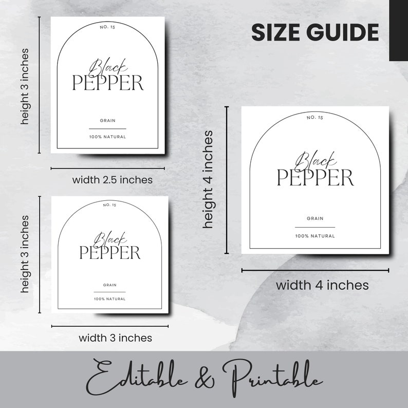Chic Spice Jar Labels Editable & Printable Template Spice Jar Labels ...