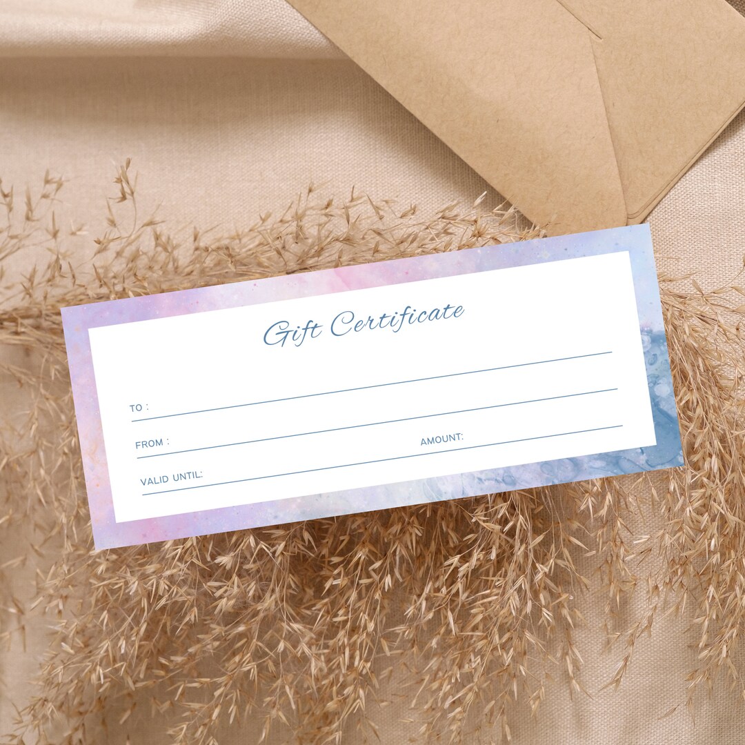 Gift Certificate Printable Gift Voucher Instant Download CANVA Editable ...