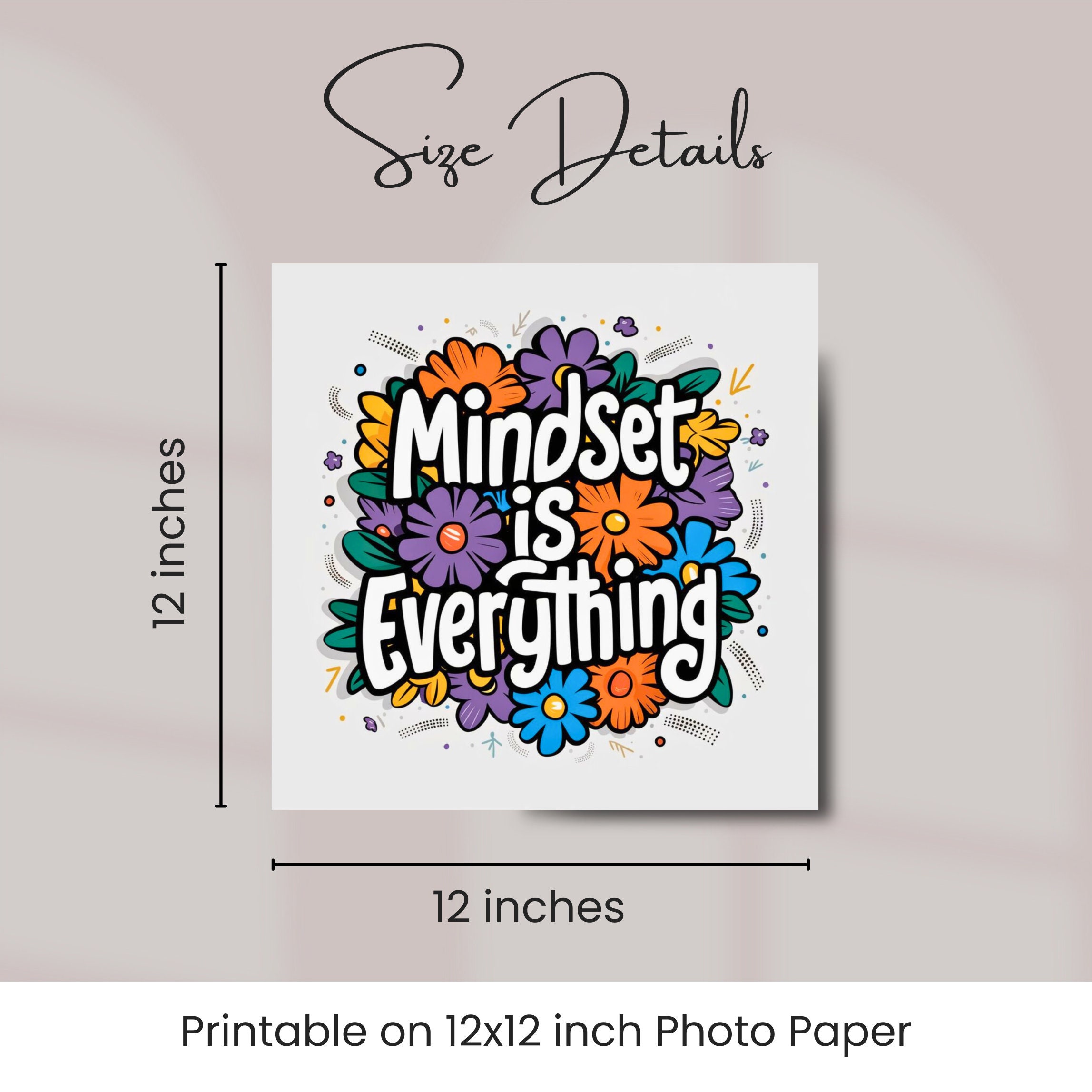 Mindset Positive Thinking Inspirational Quote Motivational Art Instant ...