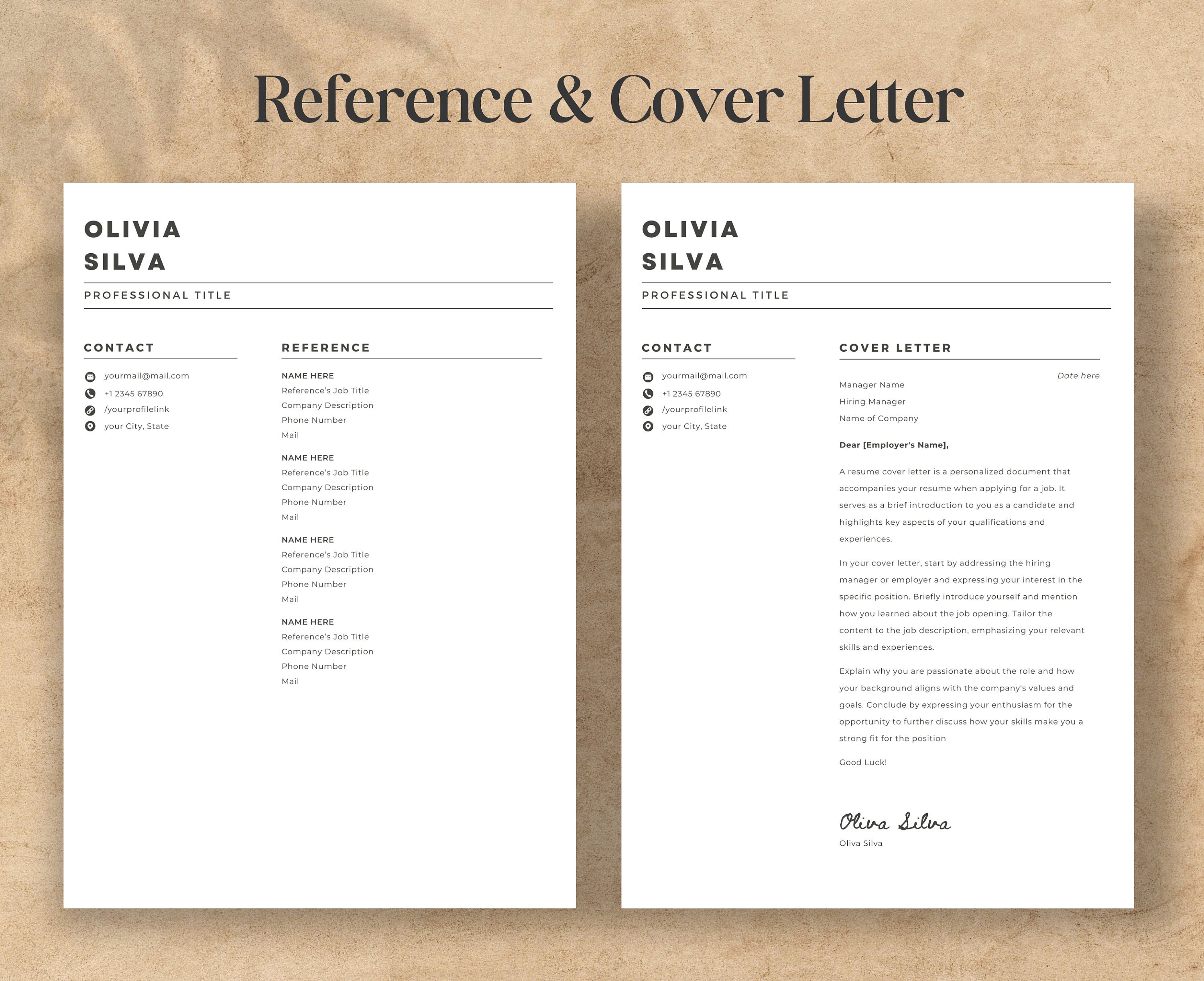Best Professional Resume CANVA Template 1, 2, 3, 4, 5 Page Resume ...