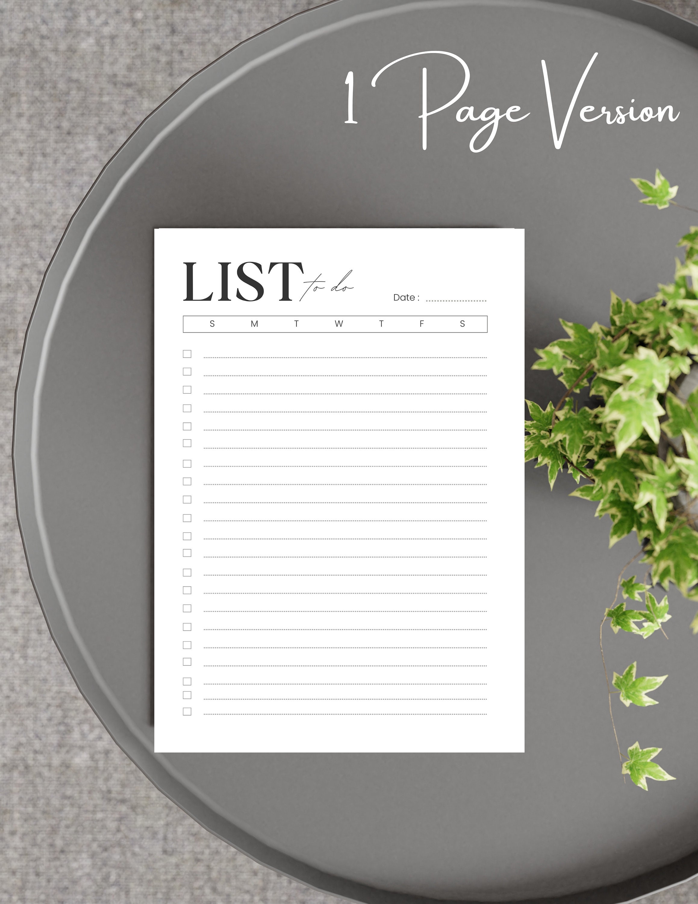 Minimalist To-do List Daily, Weekly To-do List Printable A4 Size Print ...