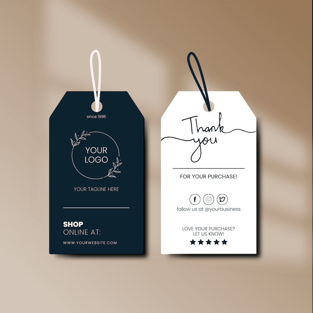 Editable Hanging Tags Template Minimalist Small Business Tag Modern ...