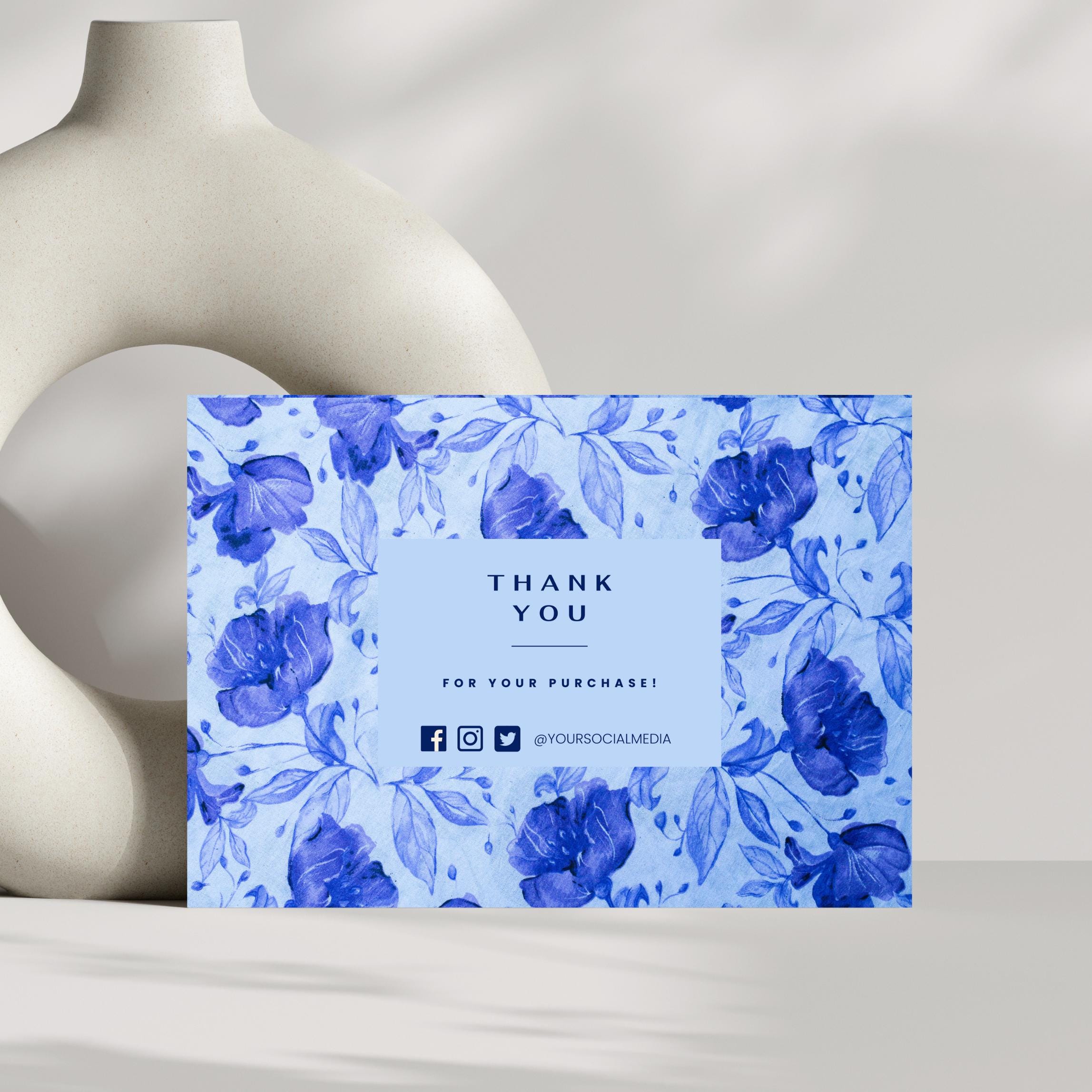 Foldable Thank You Card Printable Digital Download Editable ...