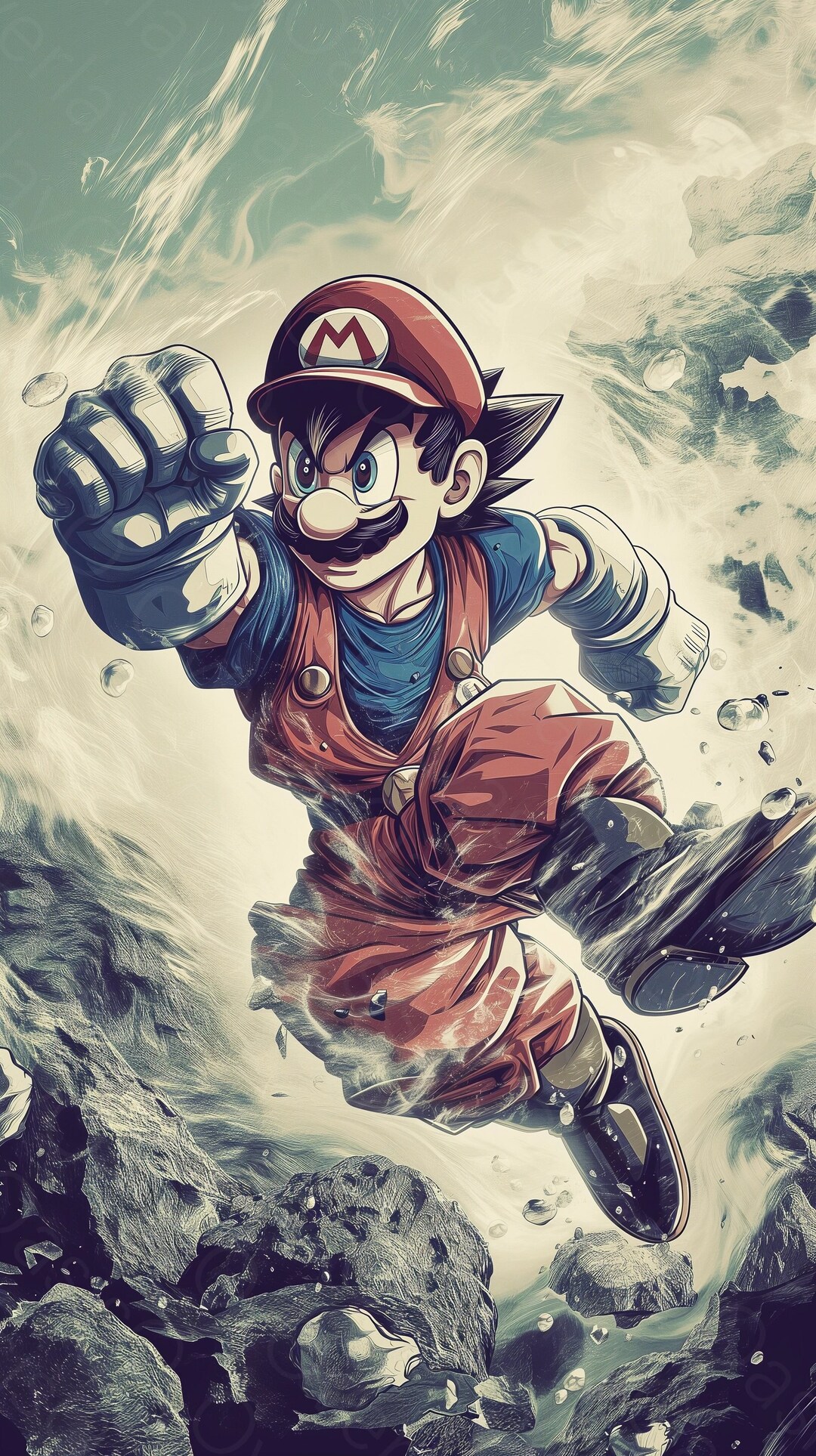 2 PNG Super Mario Splash and Watercolor Digital Design PNG File for ...