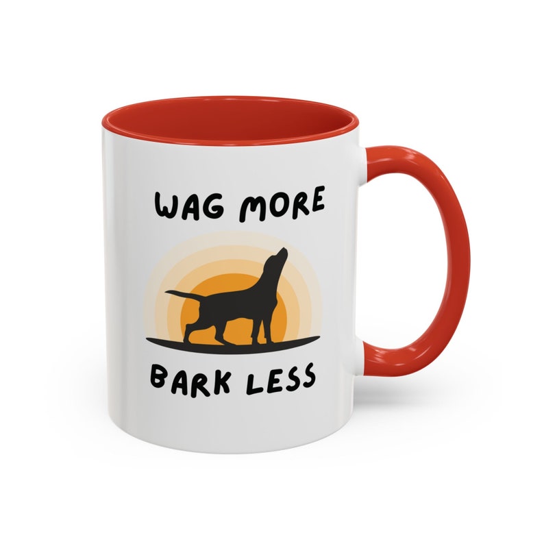Wag More Bark Less Dog Accent Coffee Mug (11oz) Personalized Gift ...