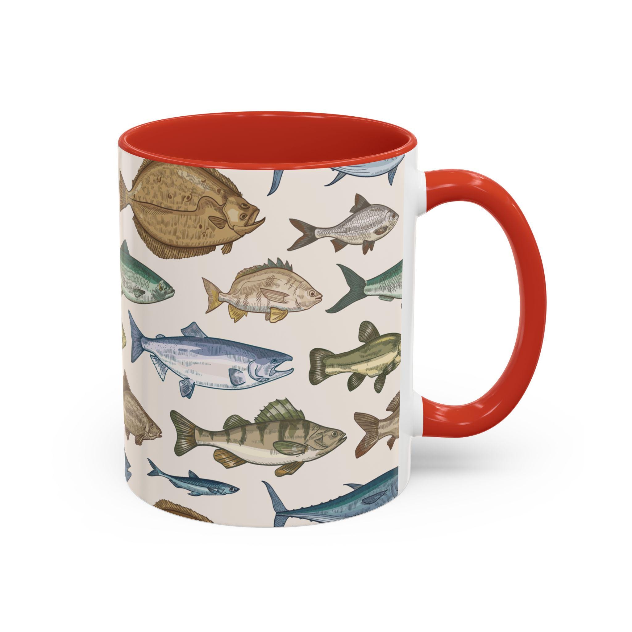 Nature-inspired Fish Mug, Fishing Gift for Anglers, Ceramic Coffee Mug ...