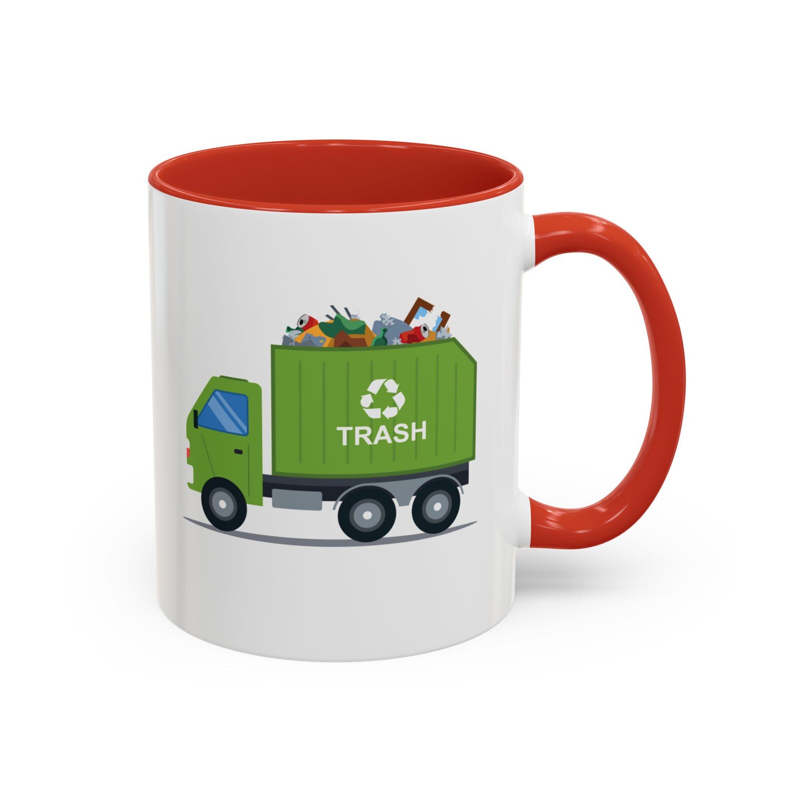 Recycling Themed Coffee Mug, Eco-friendly Gift, Green Trash Truck ...