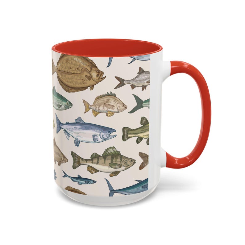 Nature-inspired Fish Mug, Fishing Gift for Anglers, Ceramic Coffee Mug ...