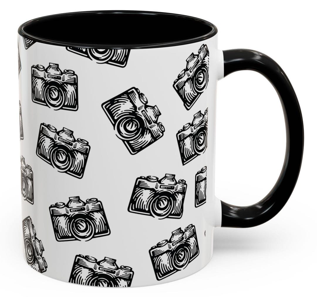 Retro Camera Coffee Mug, Photography Lover Gift, Black and White ...