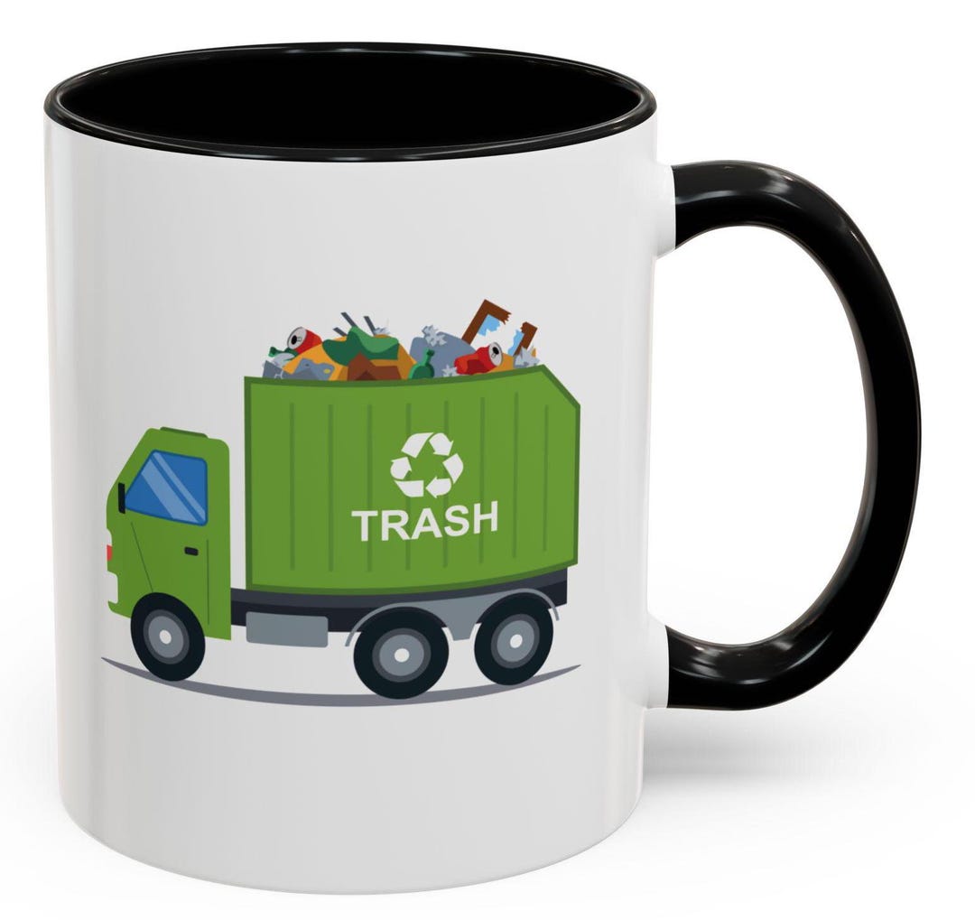 Recycling Themed Coffee Mug, Eco-friendly Gift, Green Trash Truck ...