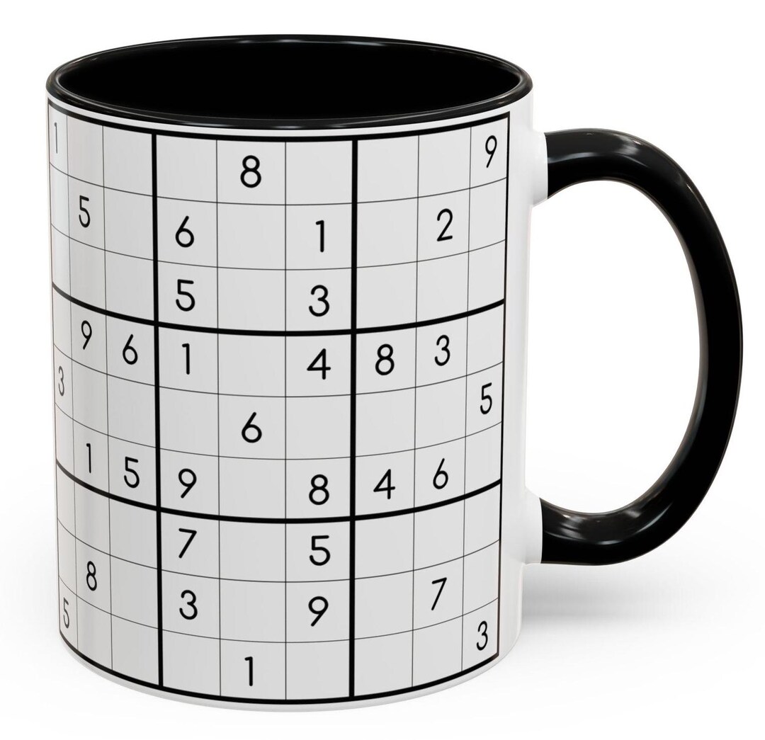 Sudoku Accent Coffee Mug - Perfect for Puzzle Lovers, Gift for Gamers ...