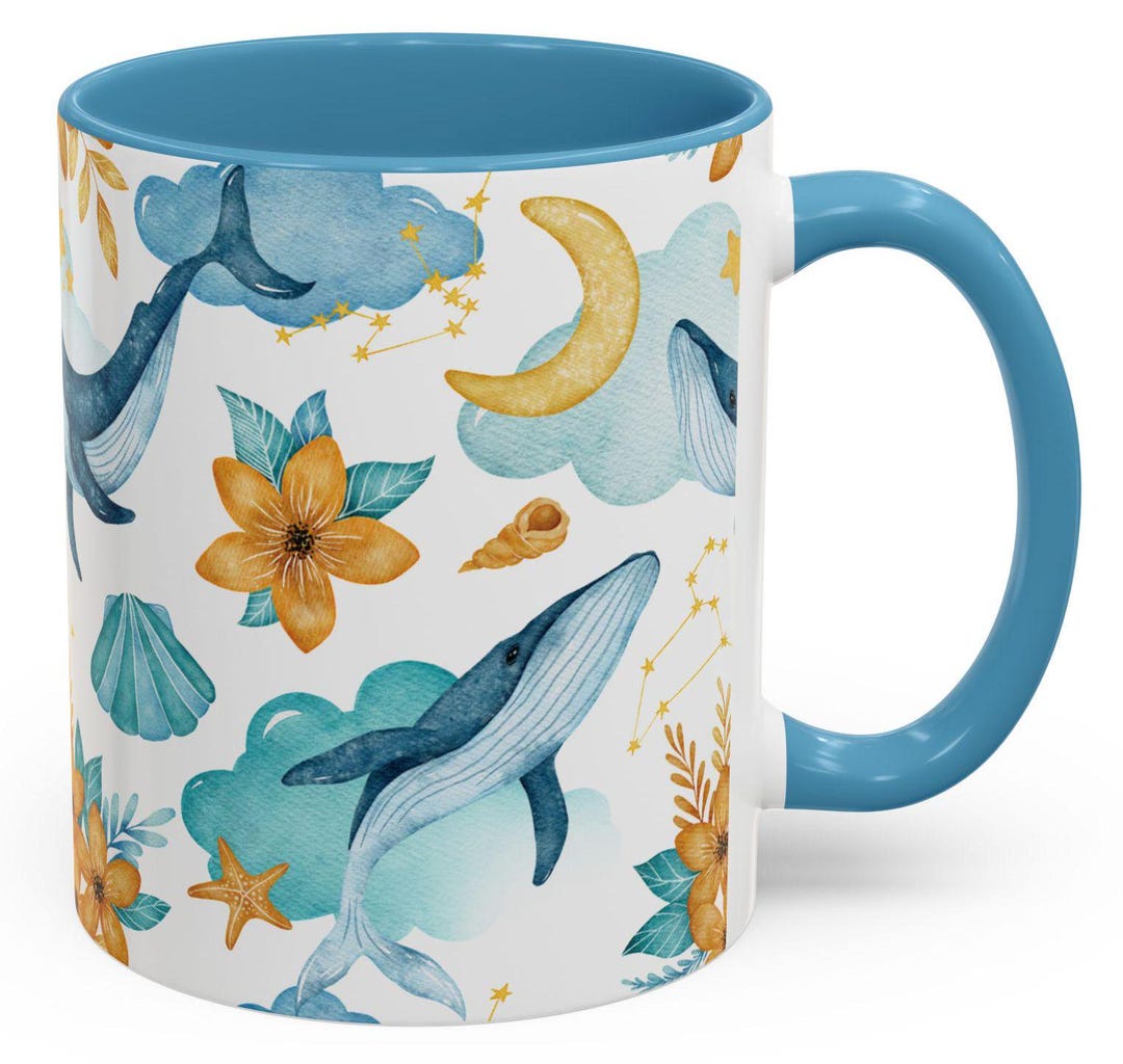 Whimsical Whale Coffee Mug | Ocean Themed Ceramic Cup for Nature Lovers ...