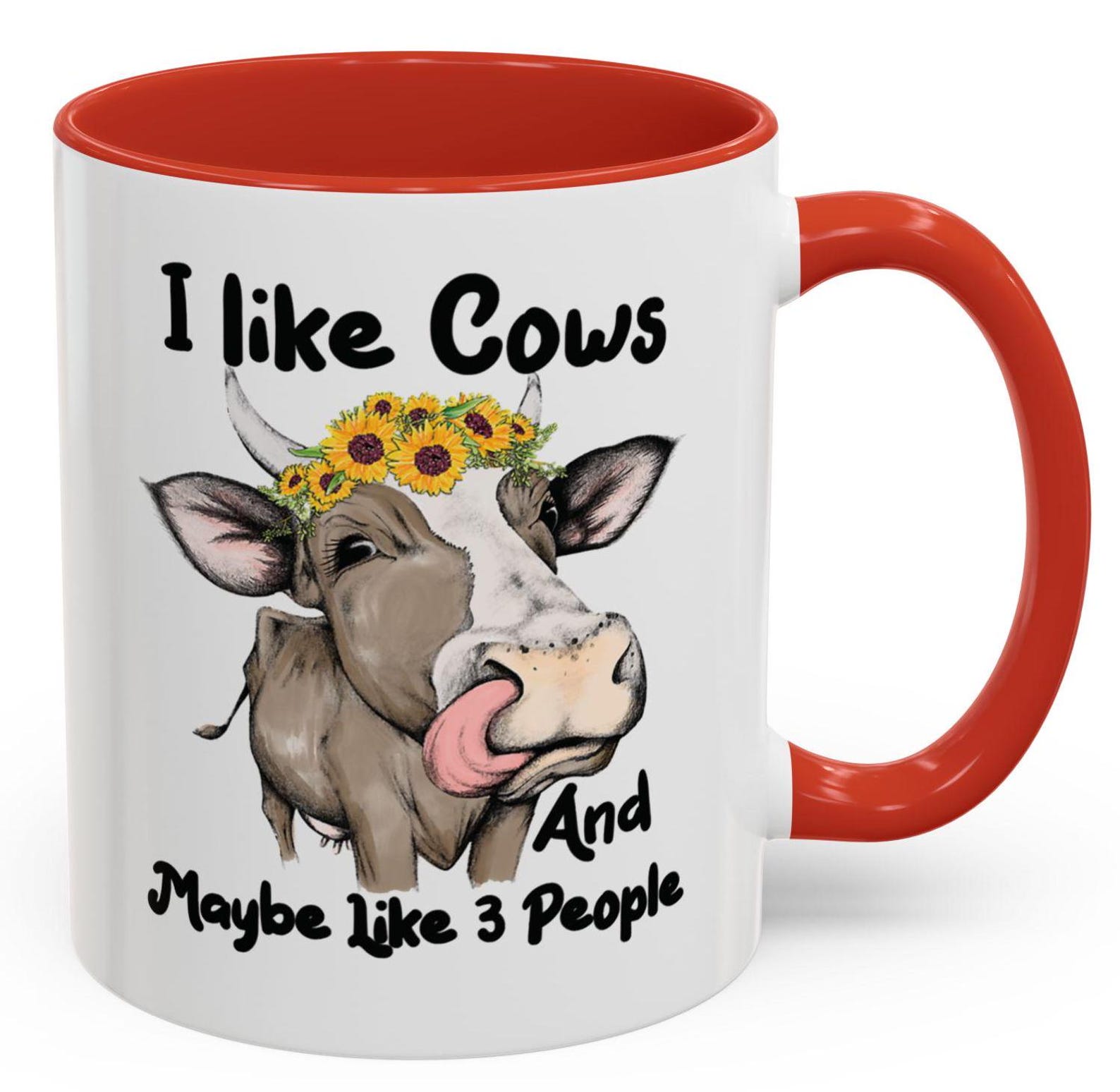 Funny Cow Mug 11oz I Like Cows and Maybe Like 3 People, Perfect Animal ...