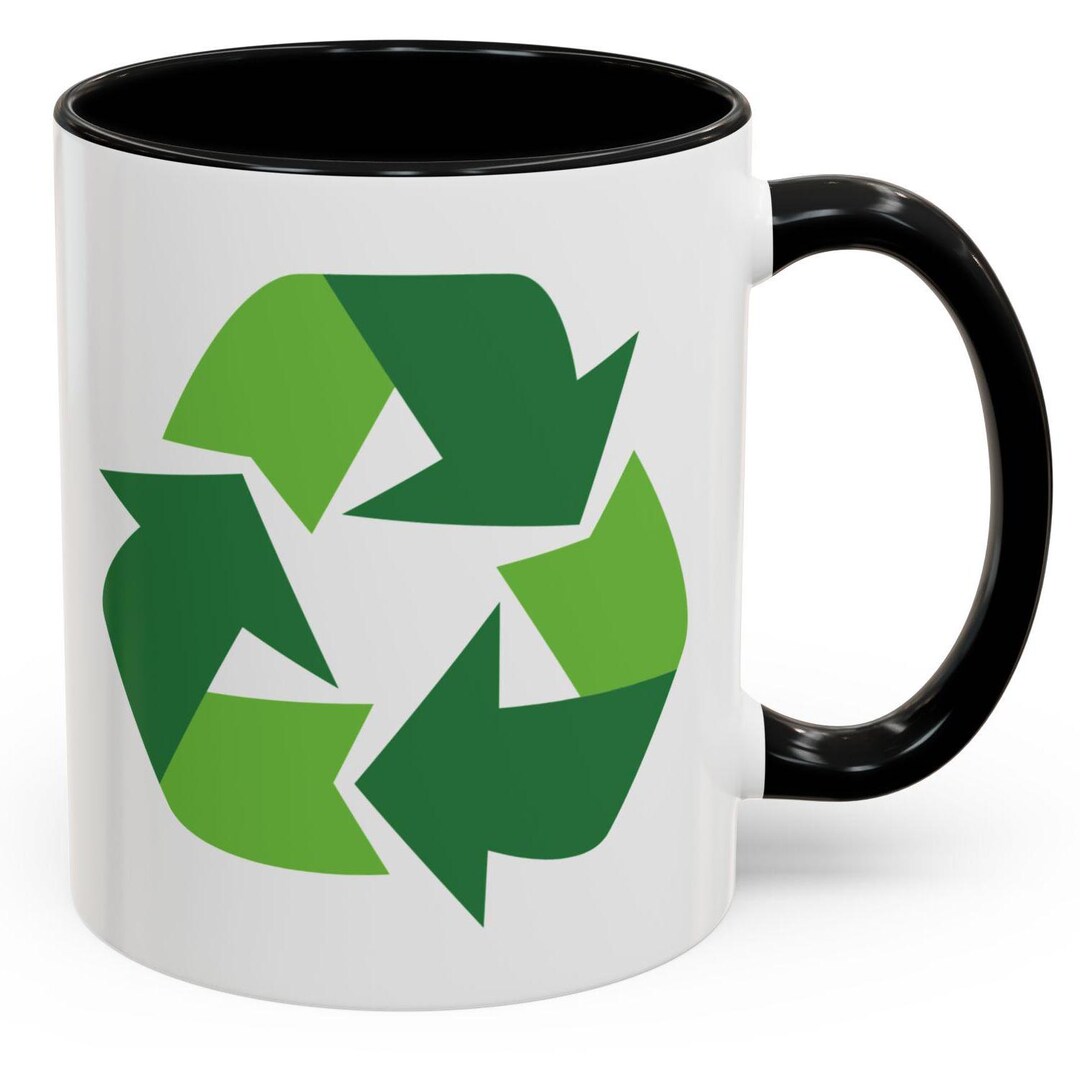 Recycle Accent Coffee Mug - Perfect for Sustainability Lovers, Gift for ...