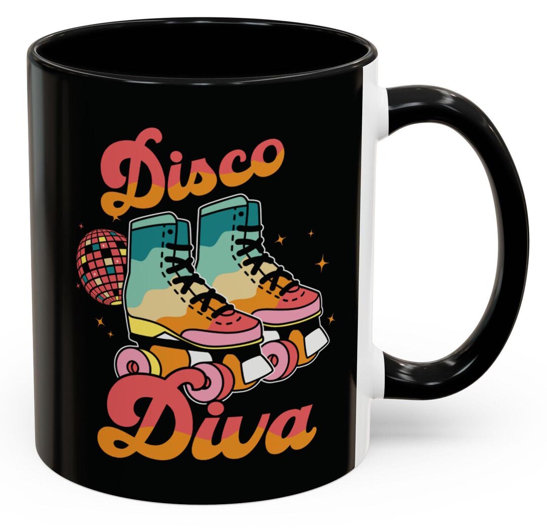 Retro Disco Diva Coffee Mug, Fun Roller Skating Mug, Unique Gifts for ...