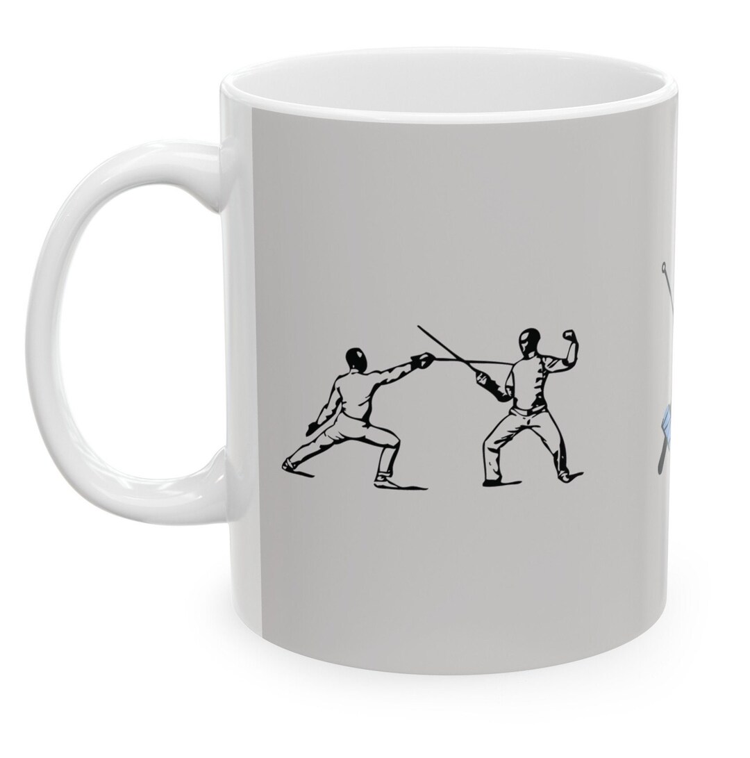 Fencing Ceramic Mug, 11oz Personalized Gift Coffee Mug Sports Mug ...