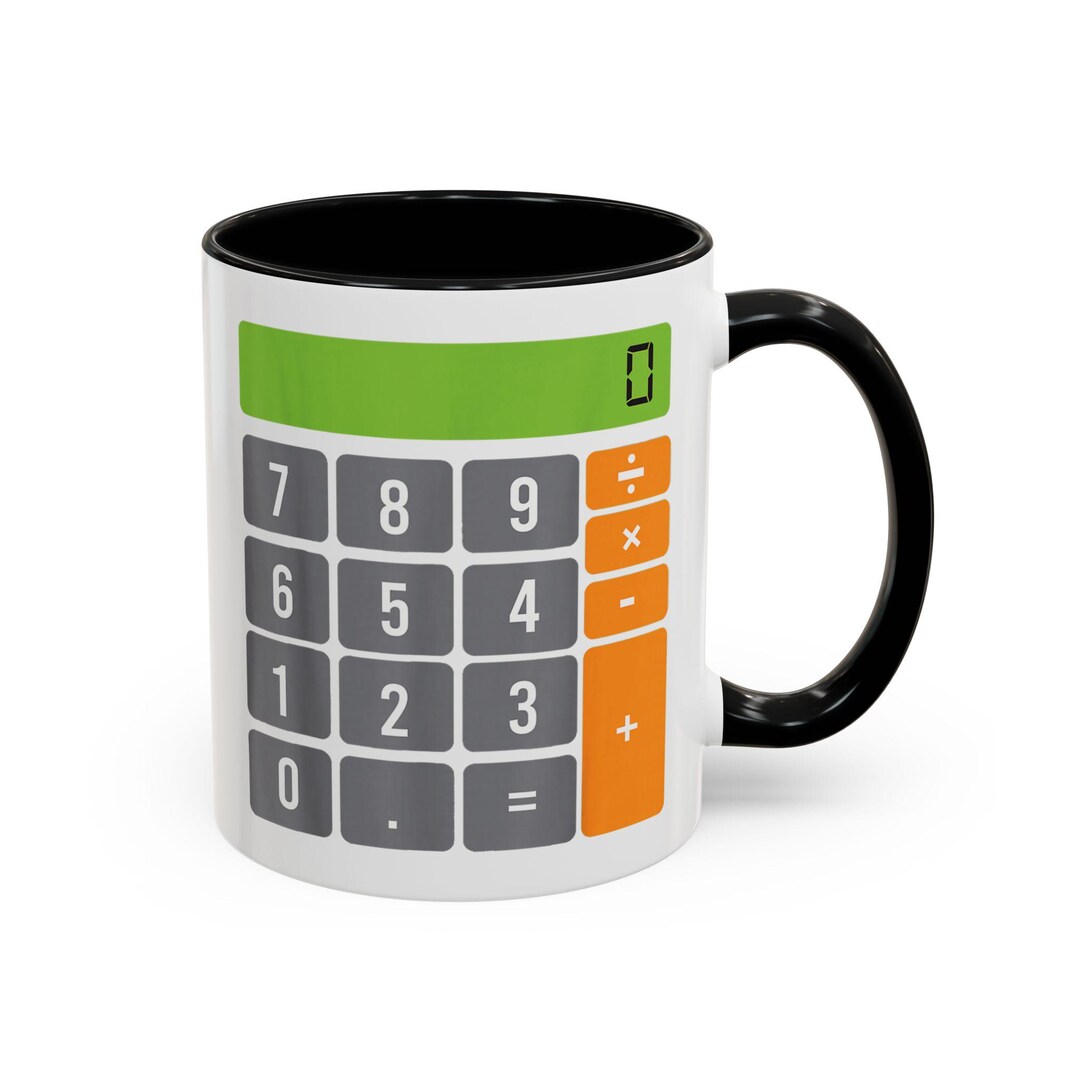 Calculator Accent Coffee Mug - Perfect for Math Lovers, Office Gifts ...