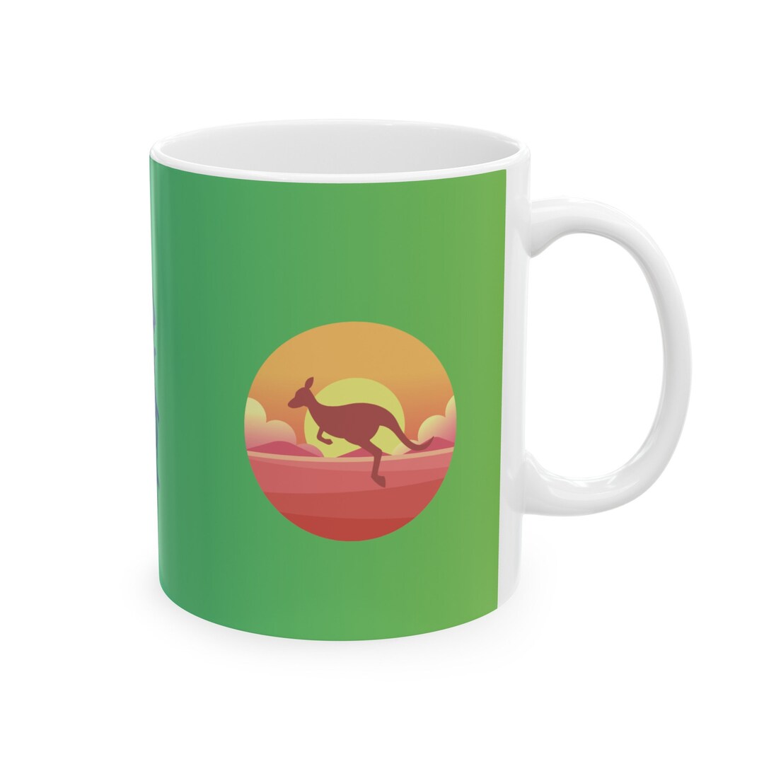 Australia Ceramic Mug, 11oz Personalized Gift Coffee Mug Continent ...