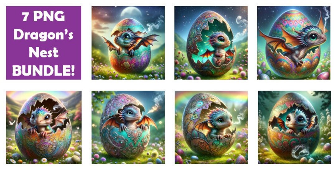 Baby Dragon Egg Cuteness, Sublimation Design, Bundle, Digital Download ...