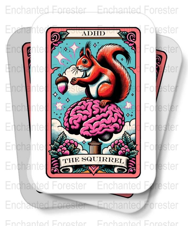 ADHD Tarot Card SVG, Printable Tarot PNG, Funny, Personality Tarot Card ...