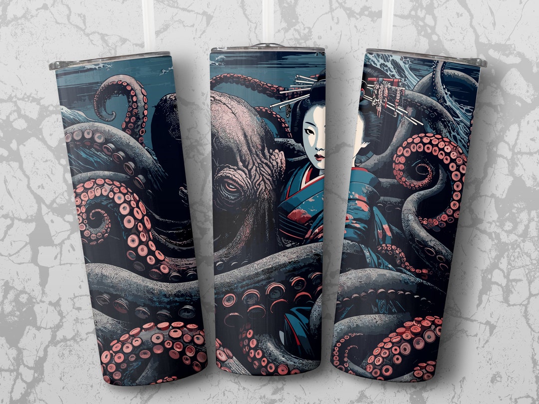 Oni Octopus Demon Geisha Witche Retro Japense Vibe Ukiyo Sublimation ...