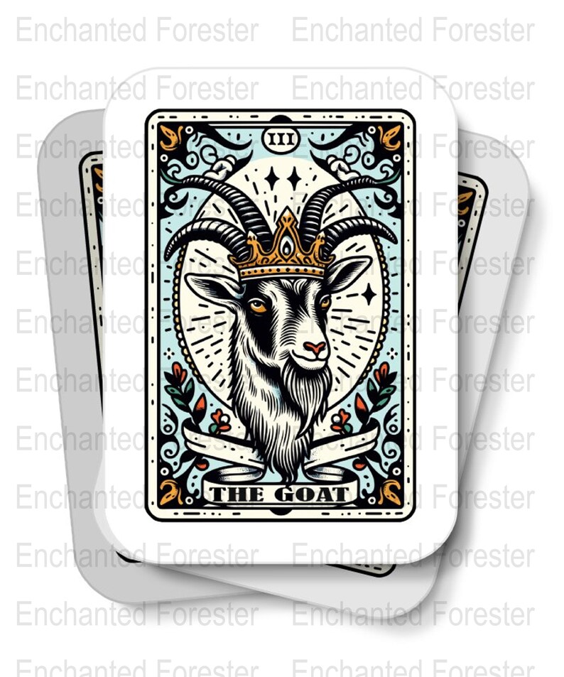Goat, Tarot Card SVG PNG, Tarot, King, Funny Tarot Card, Personality ...