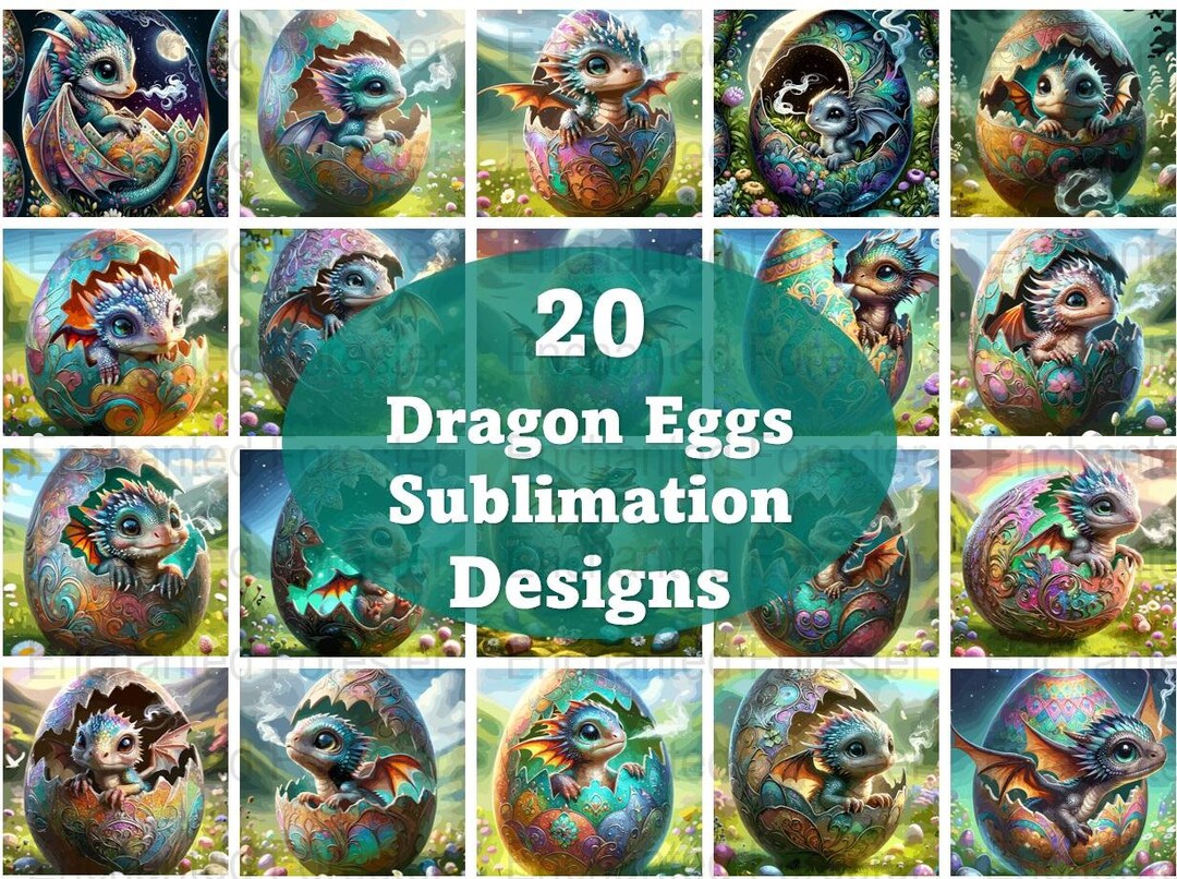 Baby Dragon Egg Cuteness, Sublimation Design, Bundle, Digital Download ...