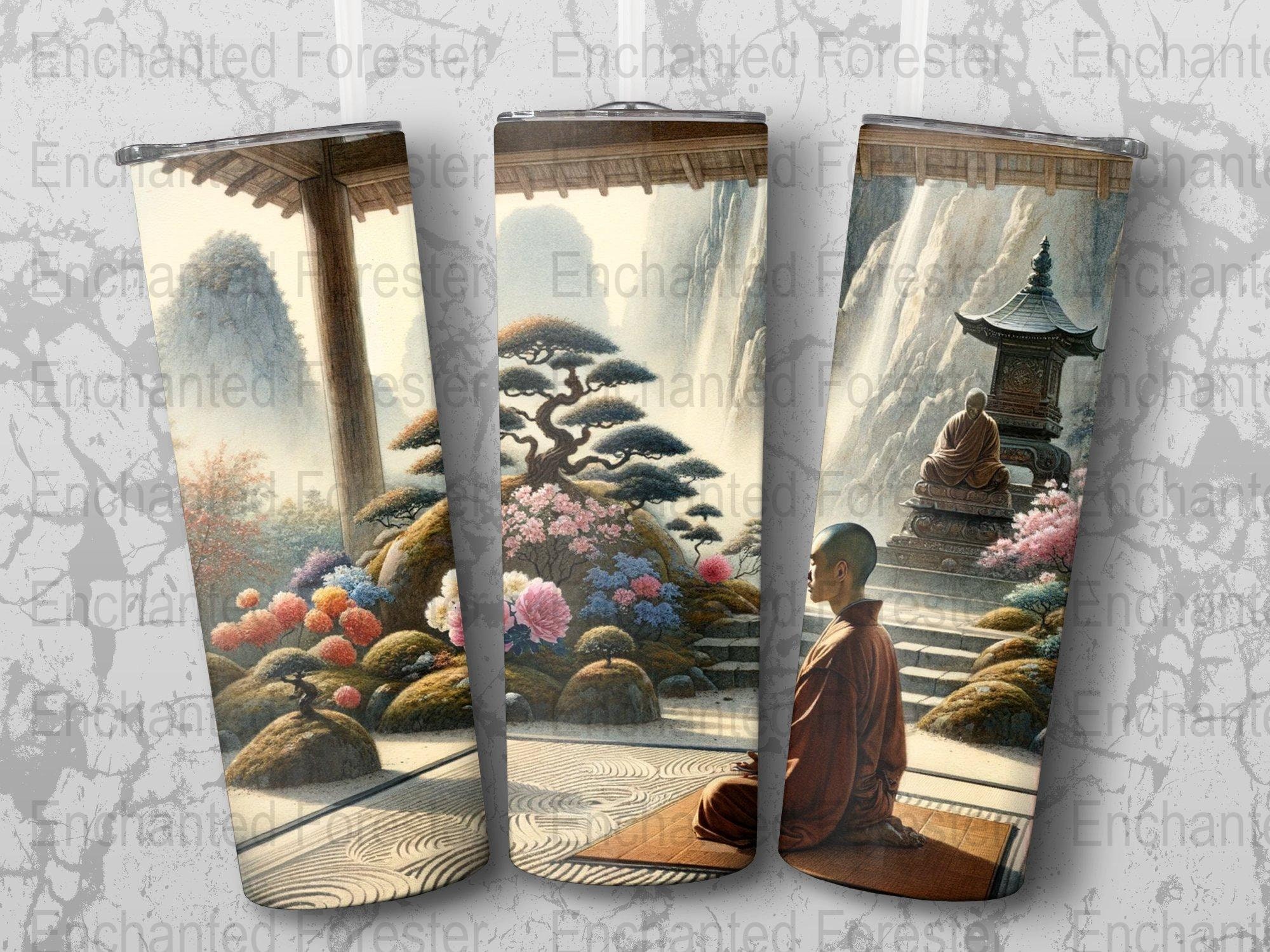 Zen Cactus Print, Asian Garden Clipart, Meditation, Mindfulness ...