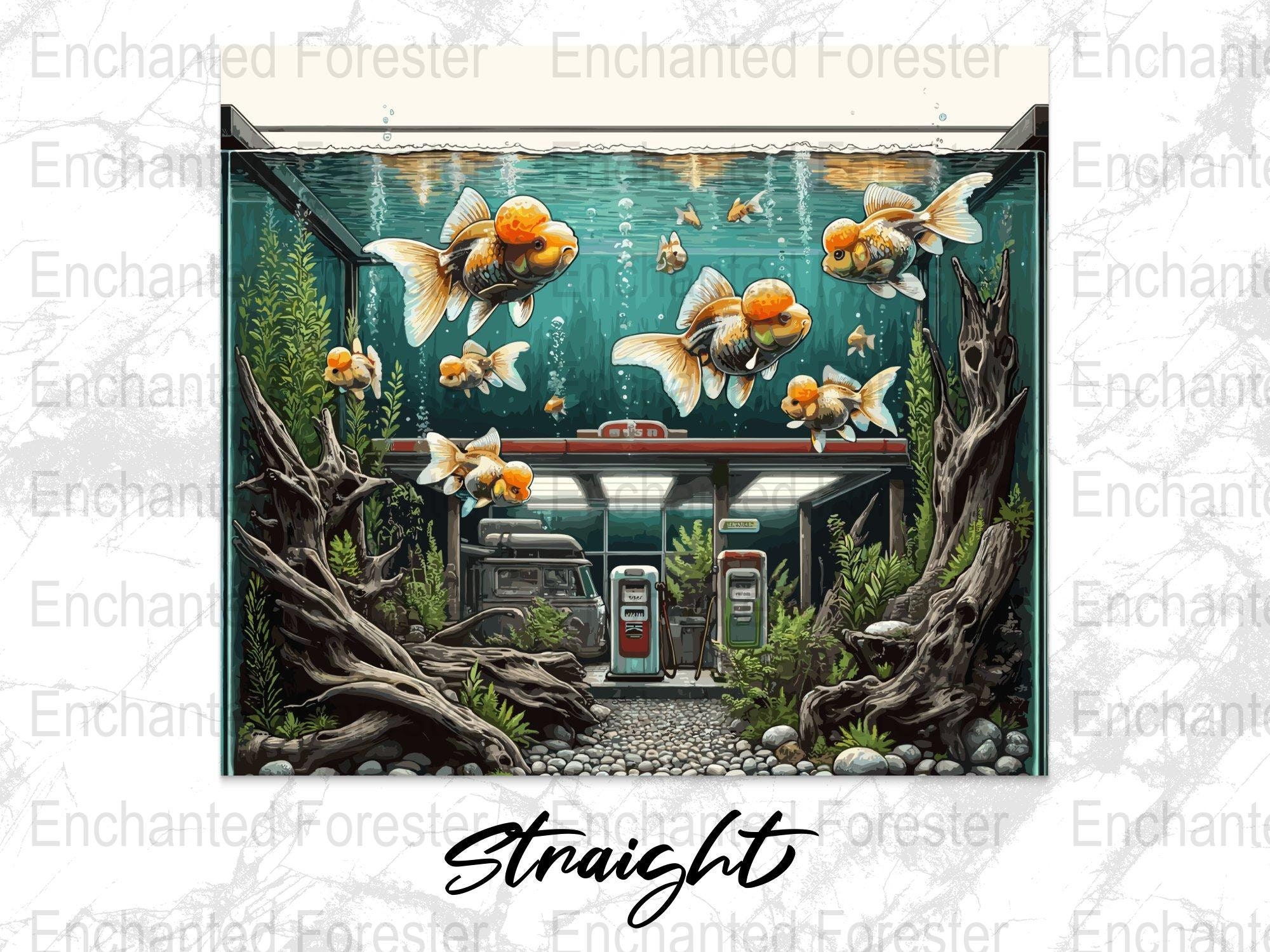 Retro Fish Tank Art Print: Vintage Aquarium Illustration (digital ...
