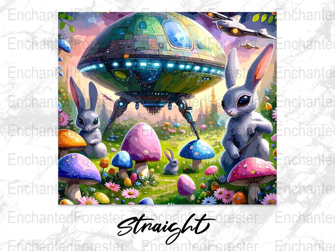Alien, UFO Space Bunny Easter Fantasy, Outer Space Easter, Cute Rabbit ...