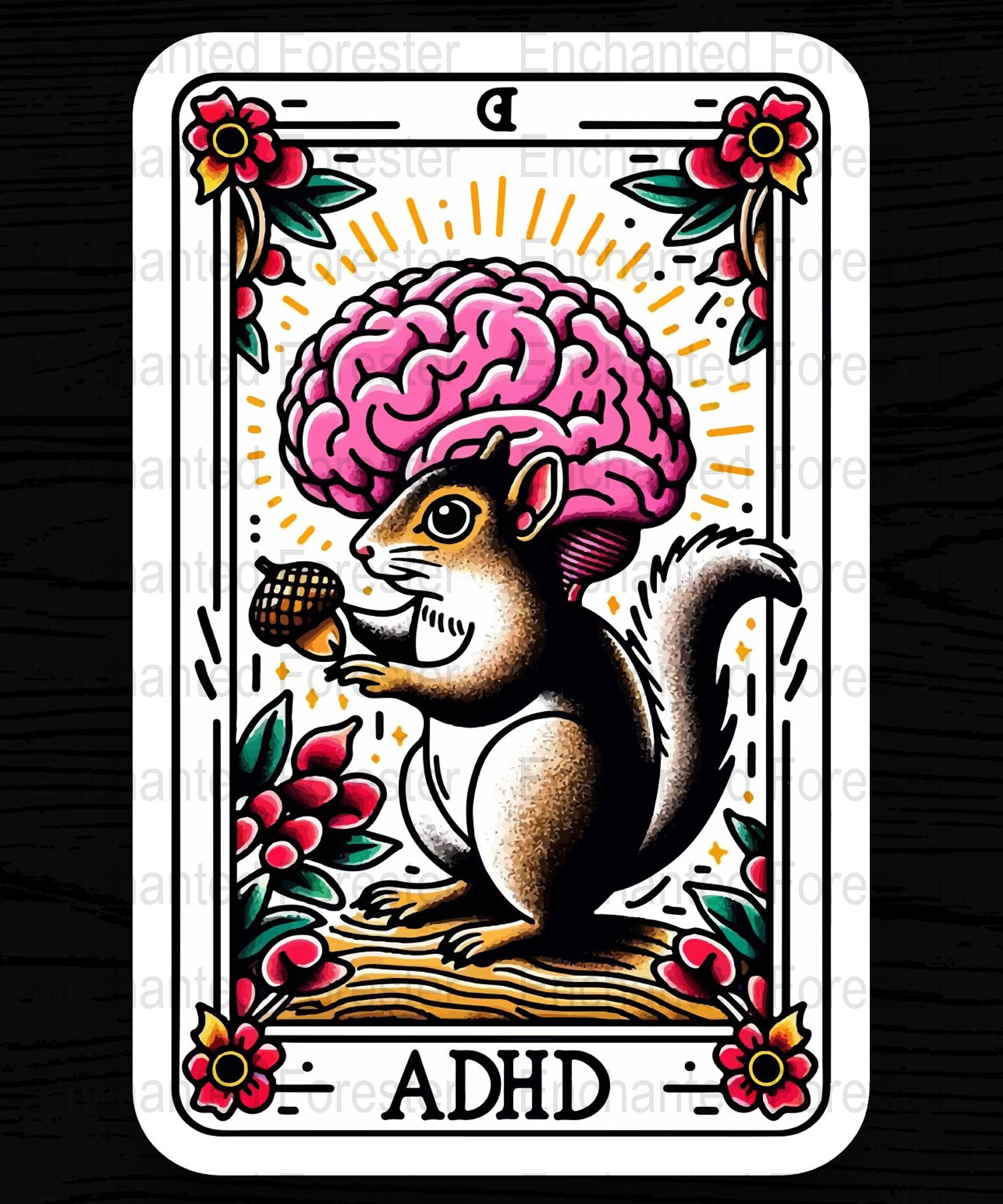 Funny ADHD SVG Tarot Card Tarot PNG Digital, Personality Tarot Card ...