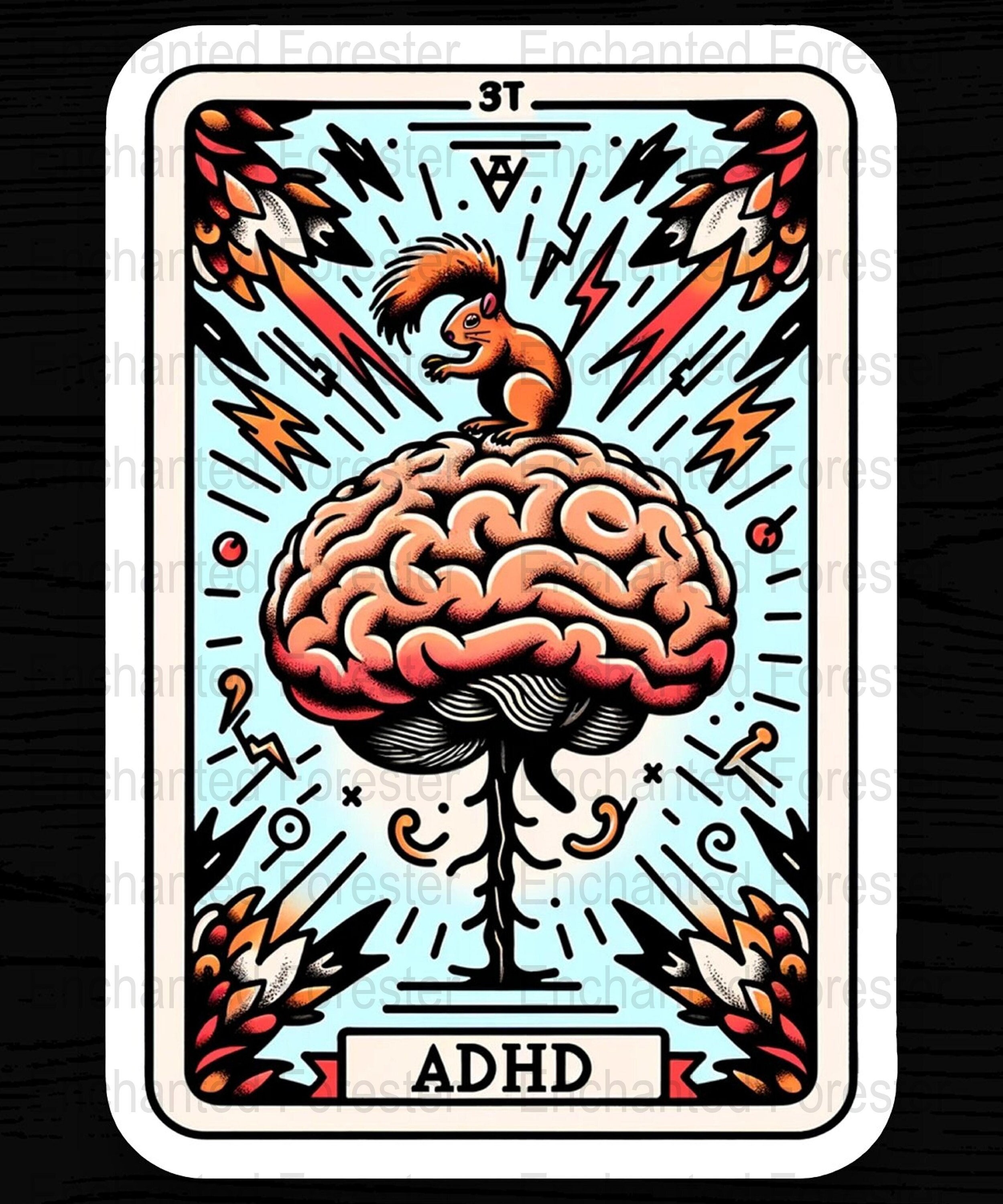 ADHD Tarot Card SVG, Printable Tarot PNG, Funny, Personality Tarot Card ...