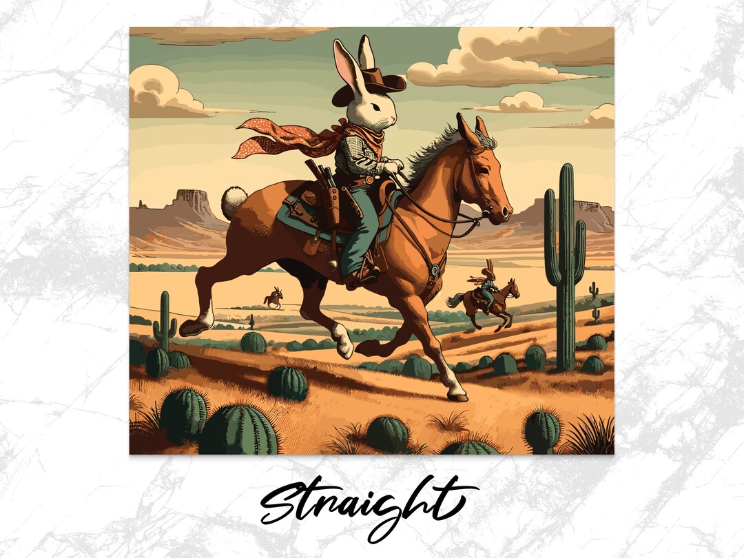 Cowboy Bunny Print: Retro Western Easter Design (digital File) - Etsy