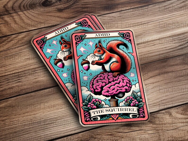 ADHD Tarot Card SVG, Printable Tarot PNG, Funny, Personality Tarot Card ...