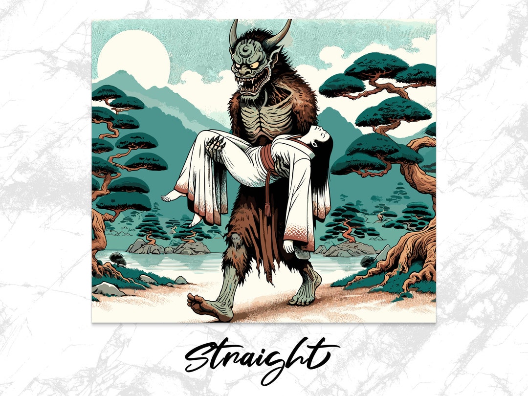 Oni Yokai Asian-inspired Print - Ukiyo Sublimation Digital File Sticker ...