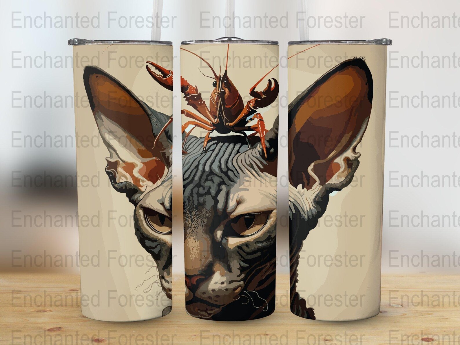 Funny Sphynx Cat Crawfish Hat Art - Whimsical Pet Print (digital ...