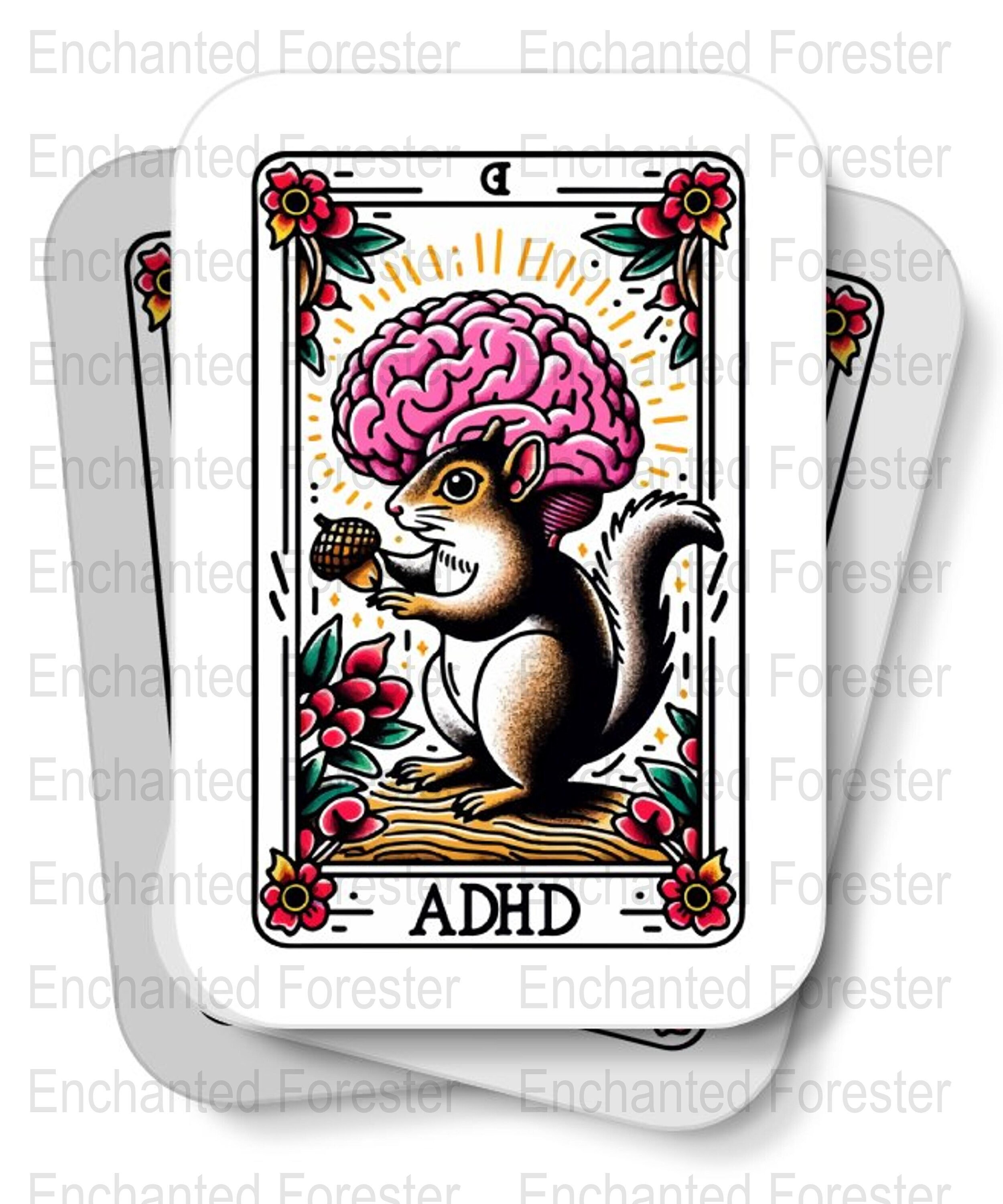 Funny ADHD SVG Tarot Card Tarot PNG Digital, Personality Tarot Card ...