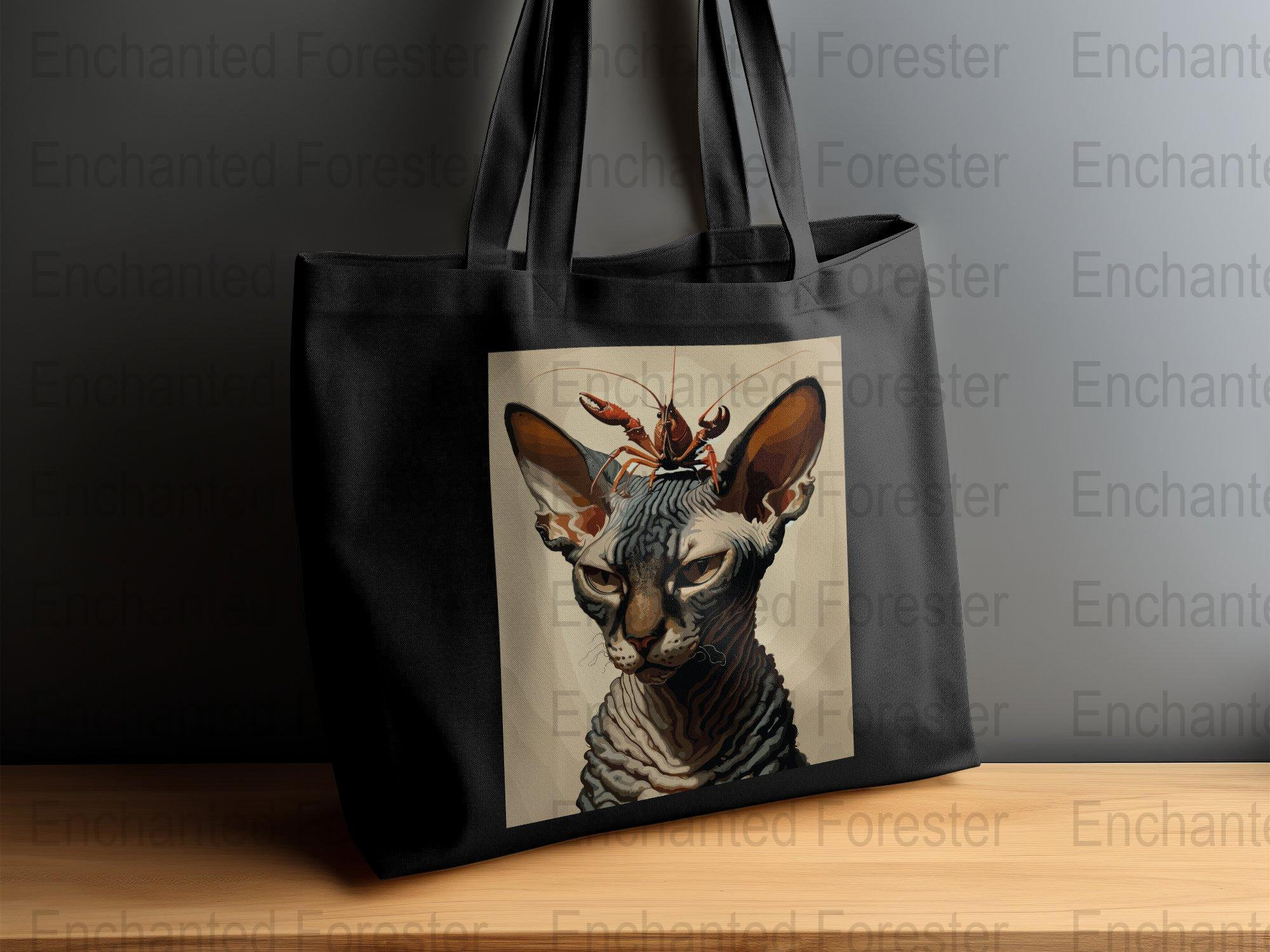 Funny Sphynx Cat Crawfish Hat Art - Whimsical Pet Print (digital ...
