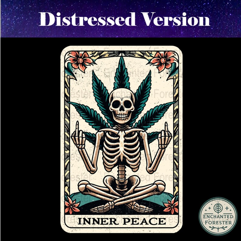 Idgaf Snarky Tarot Card PNG SVG, Skeleton Tarot, Skull, Digital Print ...