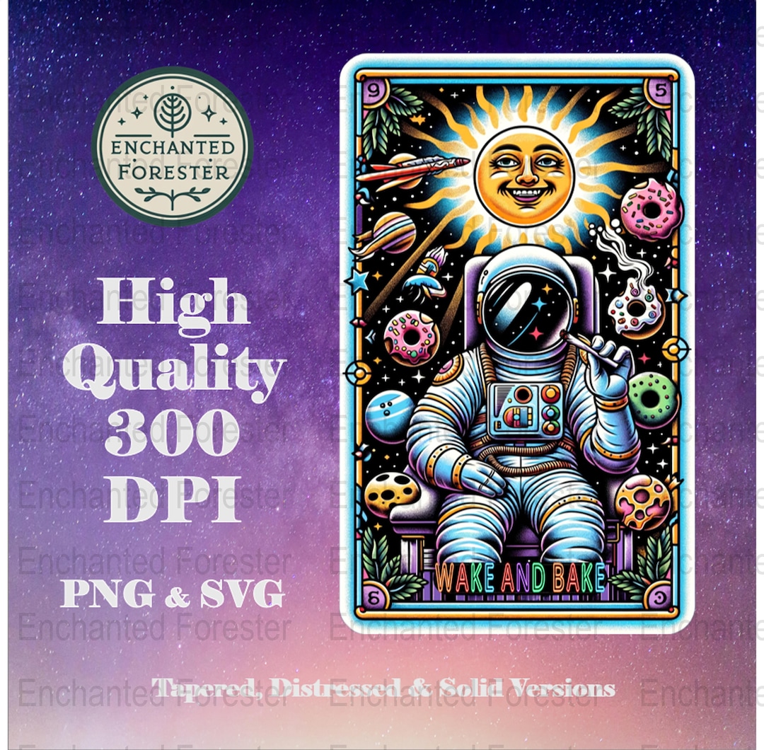 Funny Tarot Card PNG SVG Tarot, Wake and Bake, Digital Tarot Print ...