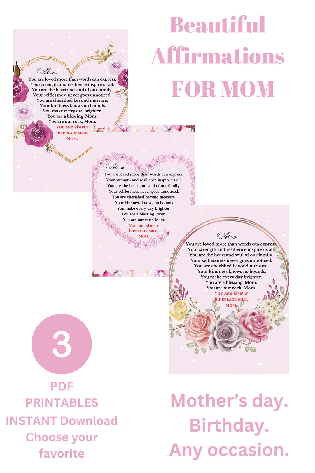 Mother’s Day Printable, Mother’s Day Gift, Birthday Gift for Mom, Mommy ...