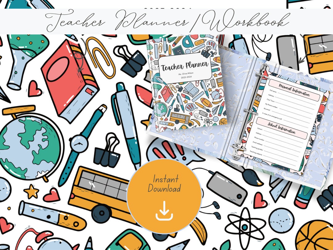 Customizable Lesson Planner Academic Year Teacher Planner Organizer ...