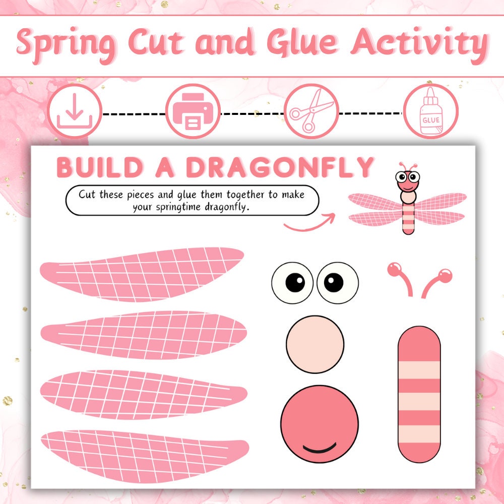 Fluttering Dragonfly Craft for Kids Printable DIY Activity Kit - Etsy