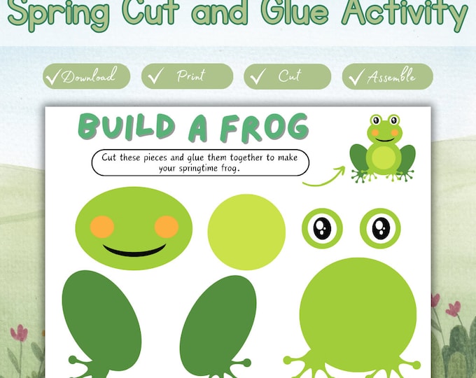 Printable Frog Craft Kit for Kids DIY Frog Paper Fun Frog Activity ...