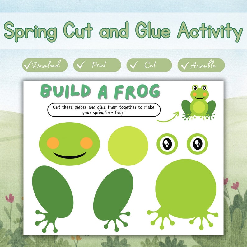 Printable Frog Craft Kit for Kids DIY Frog Paper Fun Frog Activity ...
